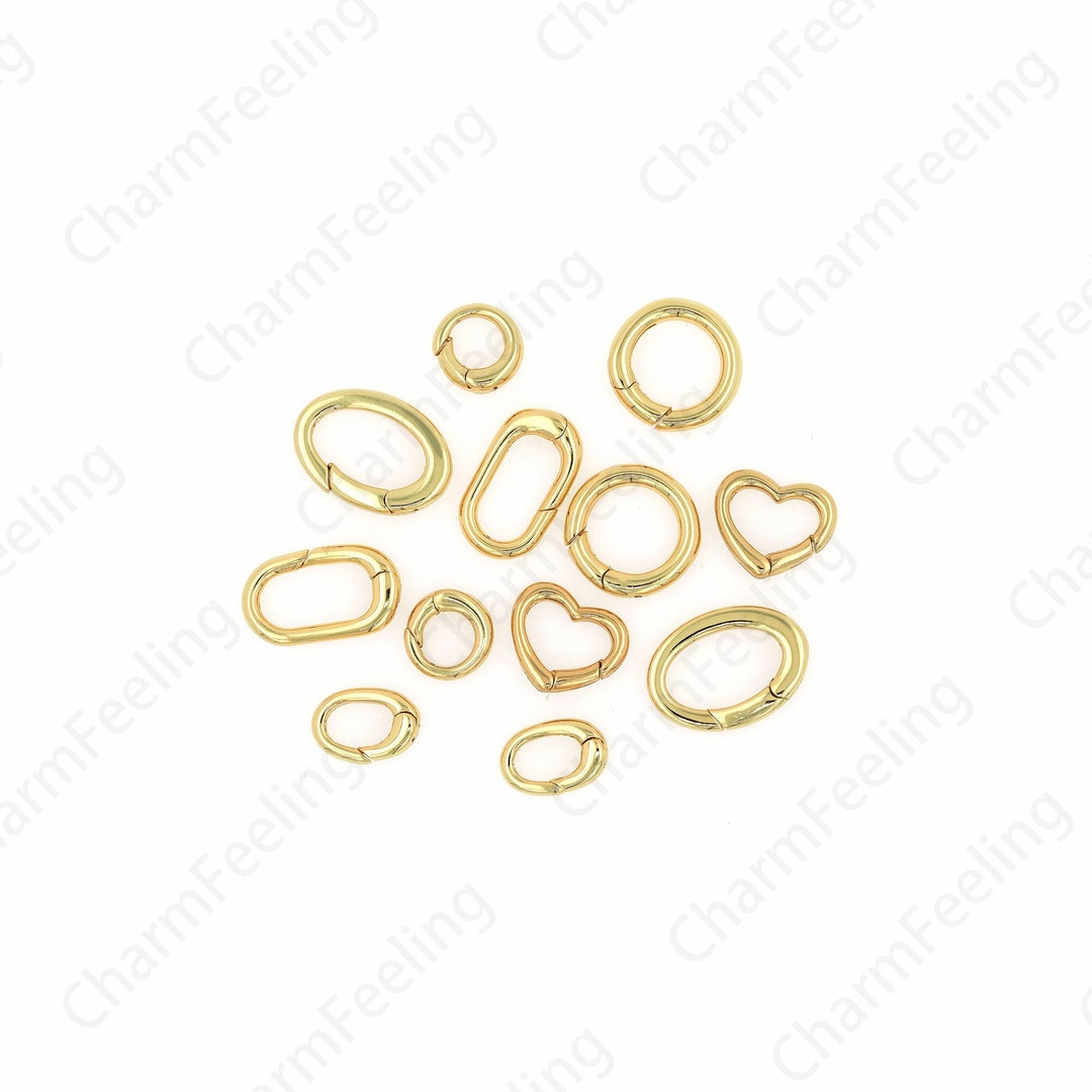 Oval Clasp, Carabiner, 18K Gold Filled Round Clasp, Jewelry Clasp ...