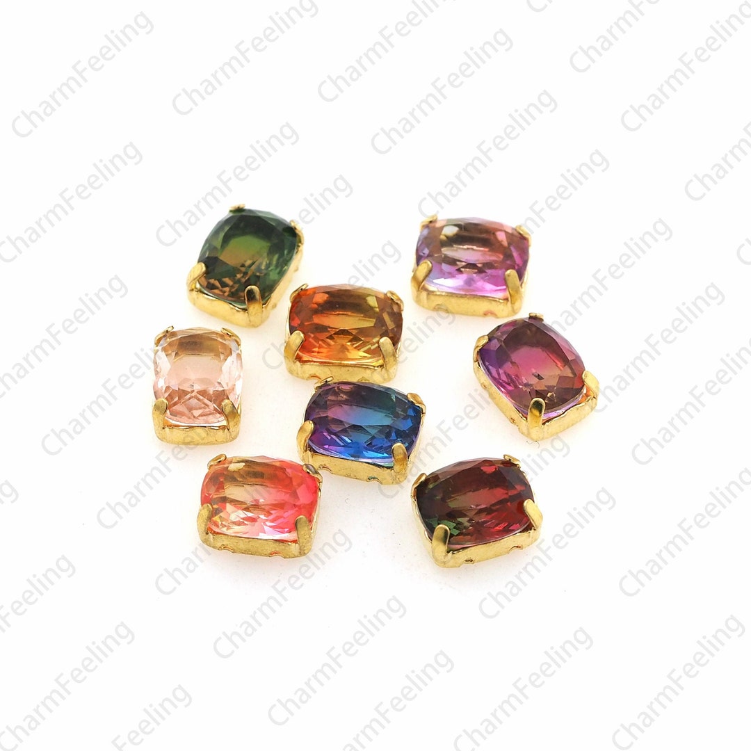 10pcs, Rectangular Crystal Rhinestones, Rectangular Crystals Sewn With ...