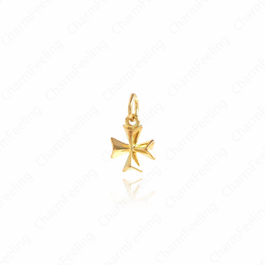 Gold Cross Charm,18k Gold Filled Cross Pendant,micropavé CZ Religion ...