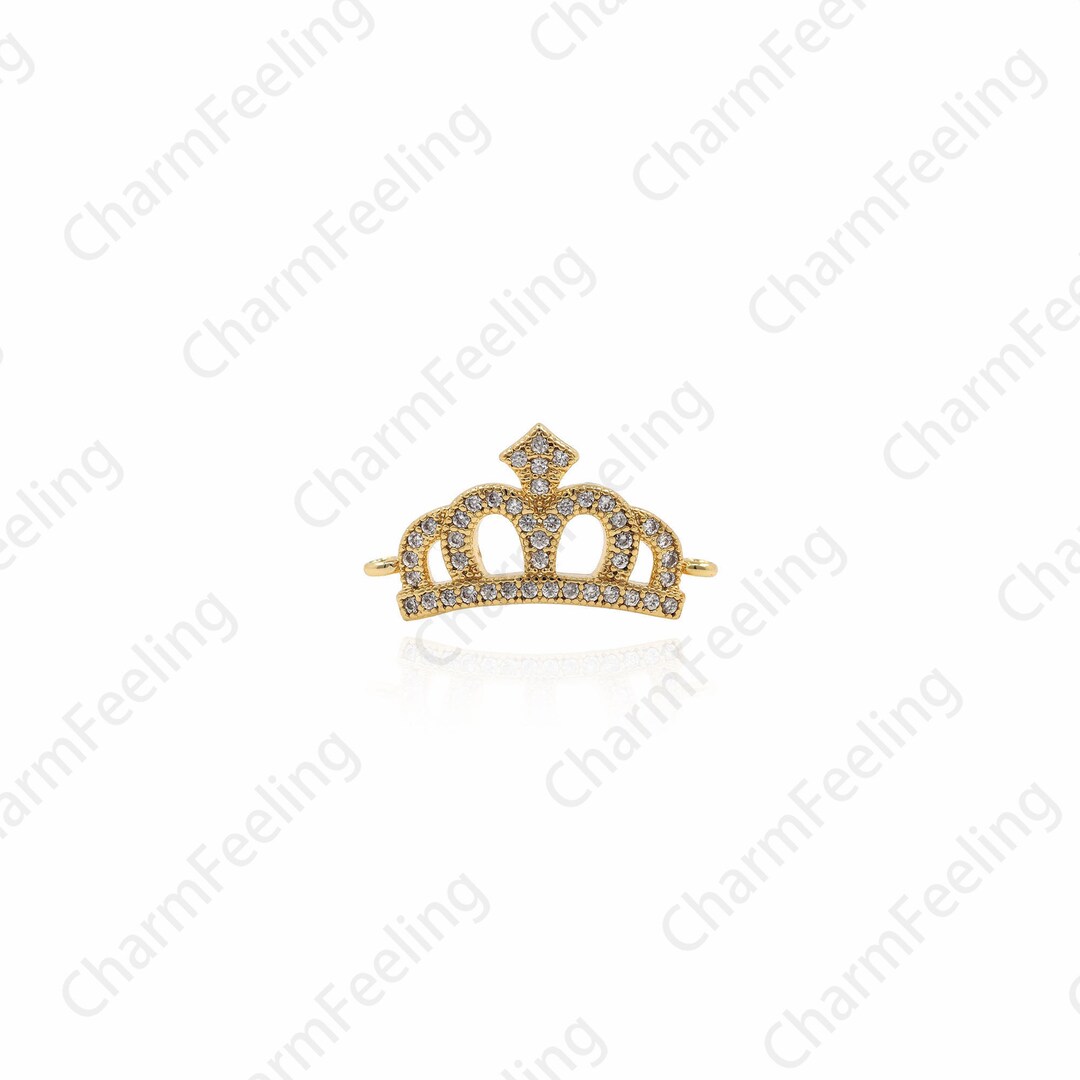 Crown Connector, Micro Pave CZ Stone Bracelet Necklace Charm DIY ...