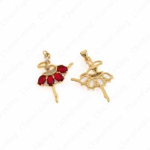 Dancing Figures, Micropavé CZ Dancing Charm, 18K Gold Filled Dancer ...