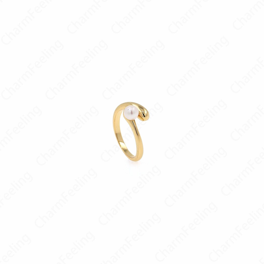 Pearl Line Rings, Pearl Rings, Simple Rings, 18K Gold Filled Fashion ...