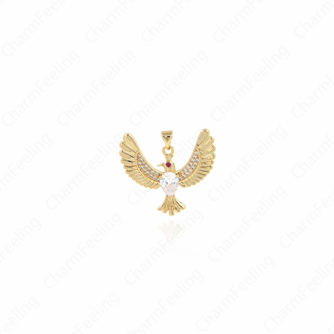 Bird Charm,animal Pendant, 18K Gold Filled Bird Pendant, Hummingbird ...