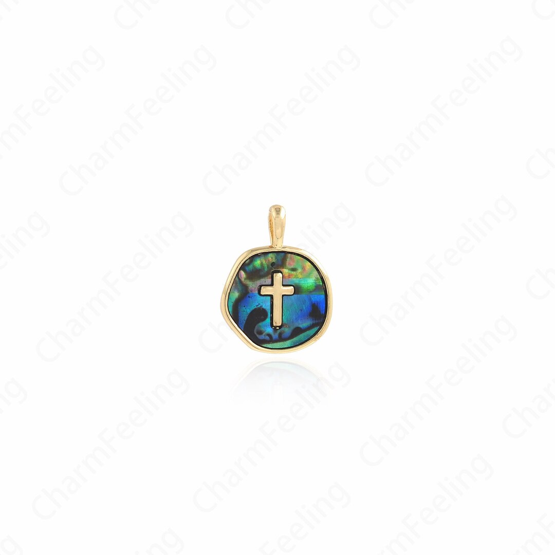 Enamel Cross Necklace,18k Gold Filled Round Cross Pendant,religious ...