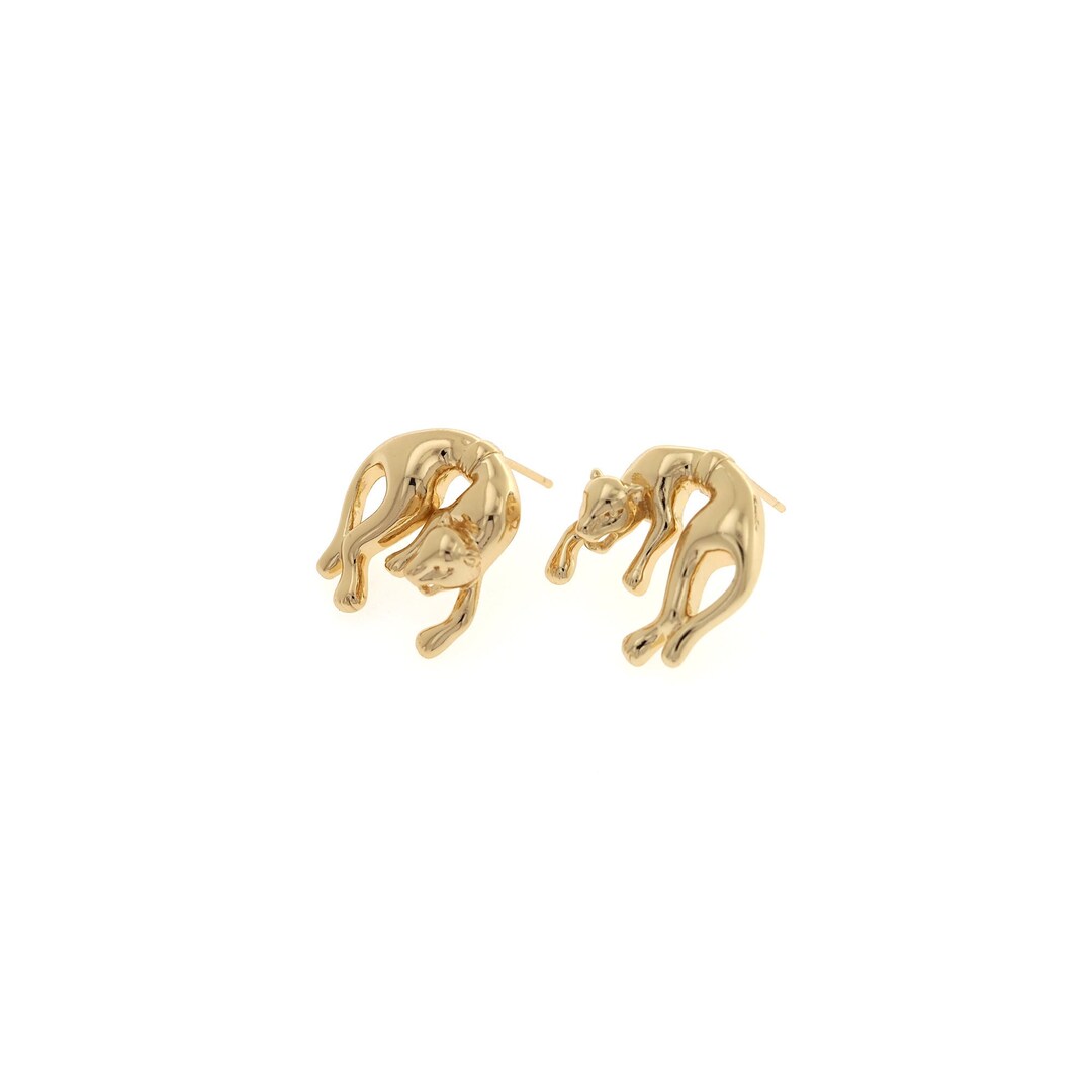 Leopard Stud Earrings,leopard Earrings,pierced Earrings,18k Gold Filled Animal Earrings,gift for ...