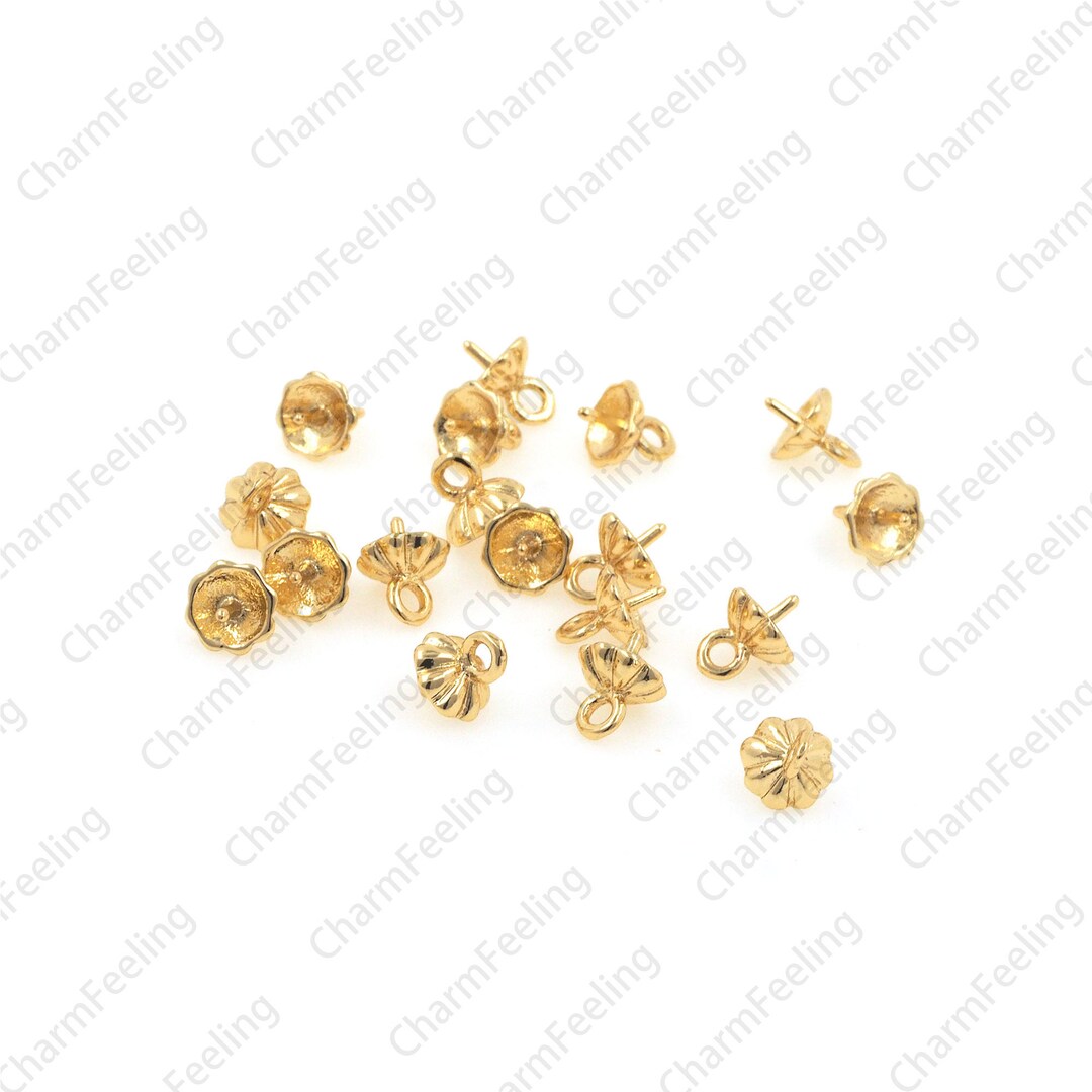 18K Gold-plated Bail, Gold Nail Bail, Nail Bail, Used for Pearl Jewelry ...