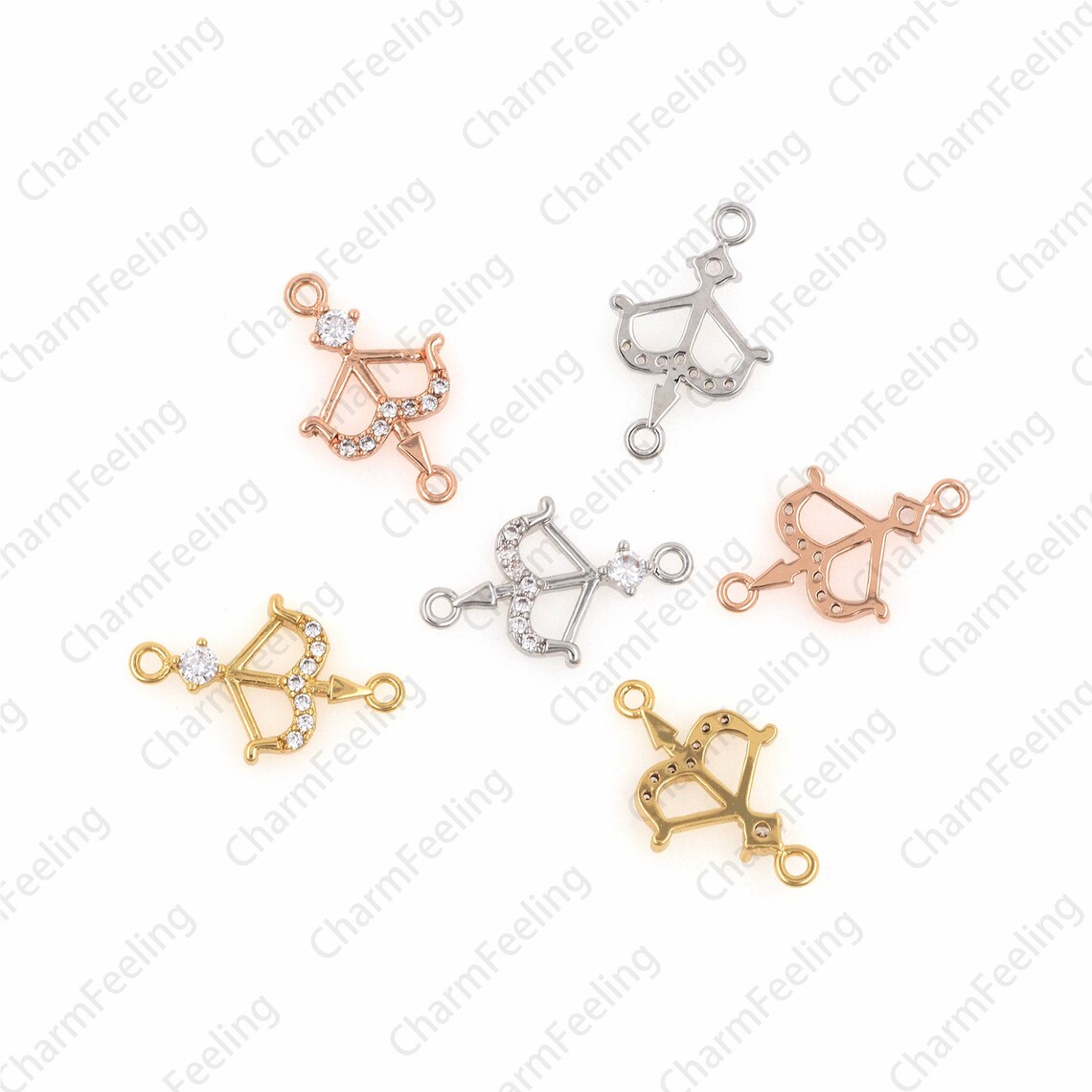 Arrow Cz Tiny Charm, Gold Little Dangle，gold Arrow Charm Pendant ...