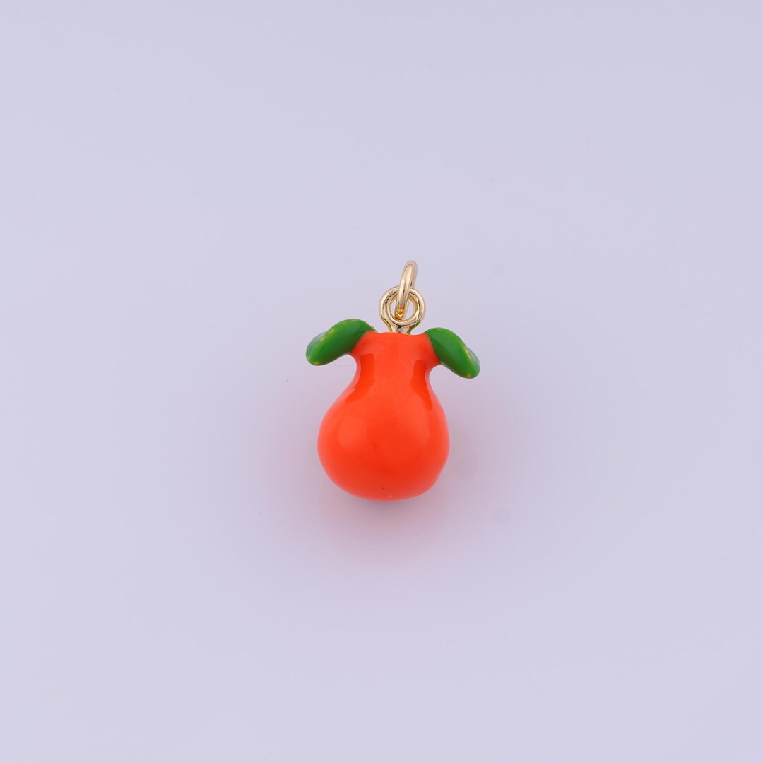 Enamel Orange Charm,18k Gold Filled Fruit Pendant,orange Pendant,diy ...