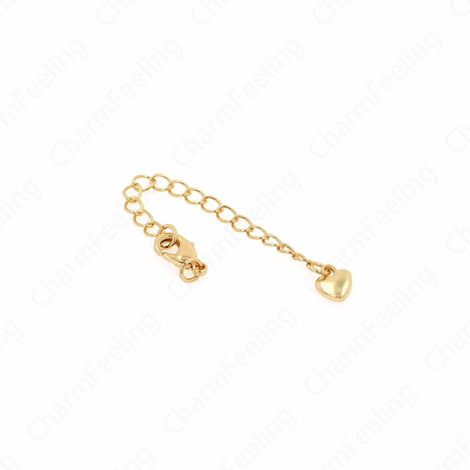 10PCS, 18K Gold Filled Heart Chain Adjuster, Lobster Claw Clasp Jewelry ...