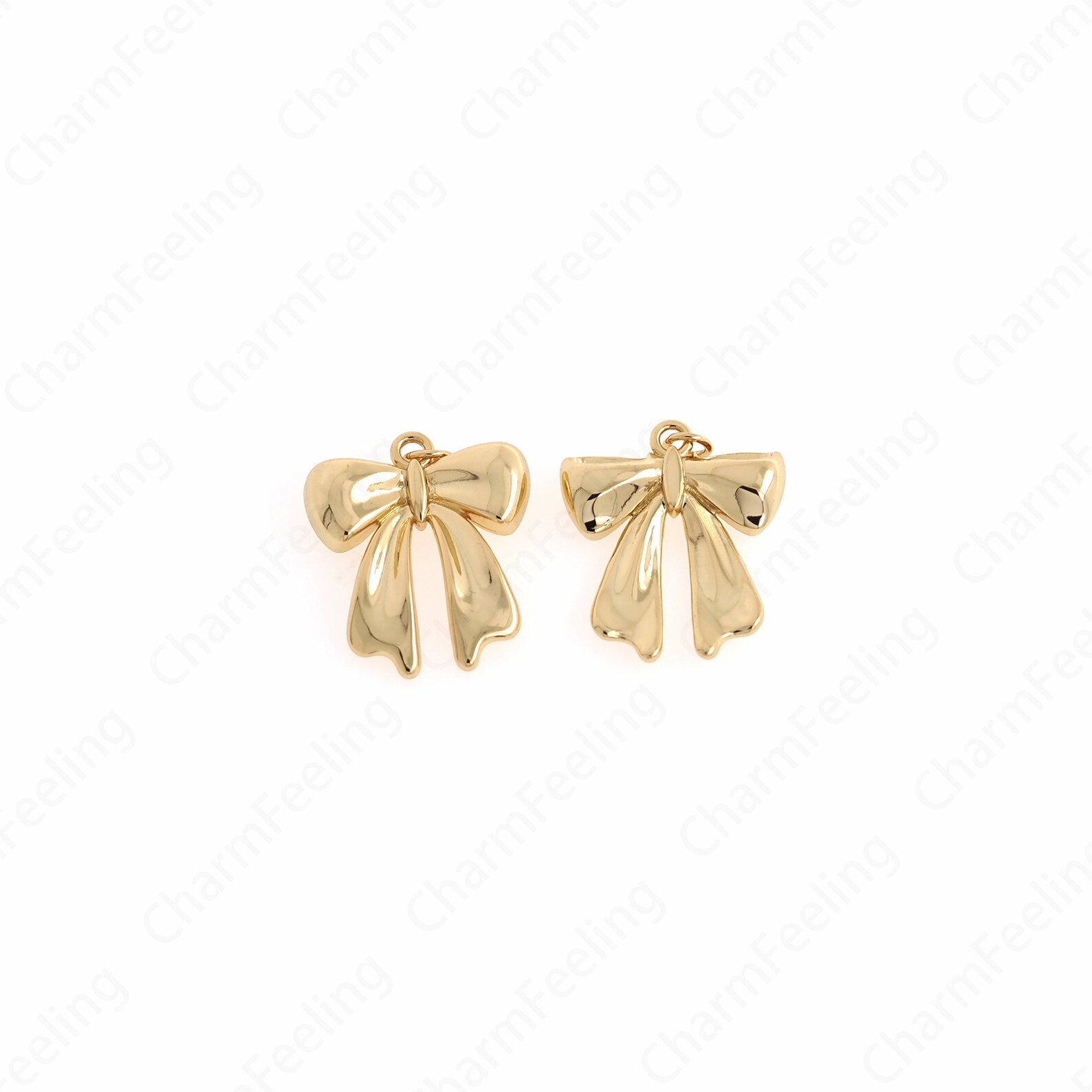 18K Gold Filled Bow Charm, Gold Bow Necklace, Bow Pendant,dainty Knot ...