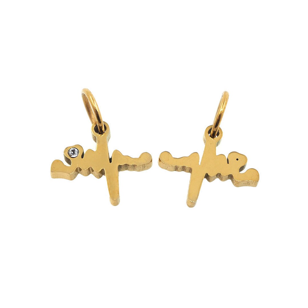 ECG Necklace, Heart Rate Pendant, Heartbeat Bracelet, ECG Charm Jewelry ...