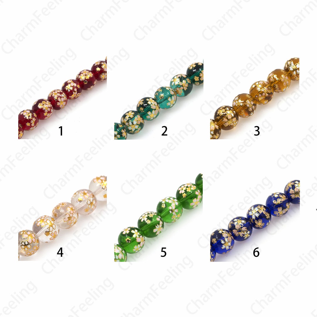 Smooth Ball Beads, Glass Flower Spacer Beads, Spherical Beads,murano ...