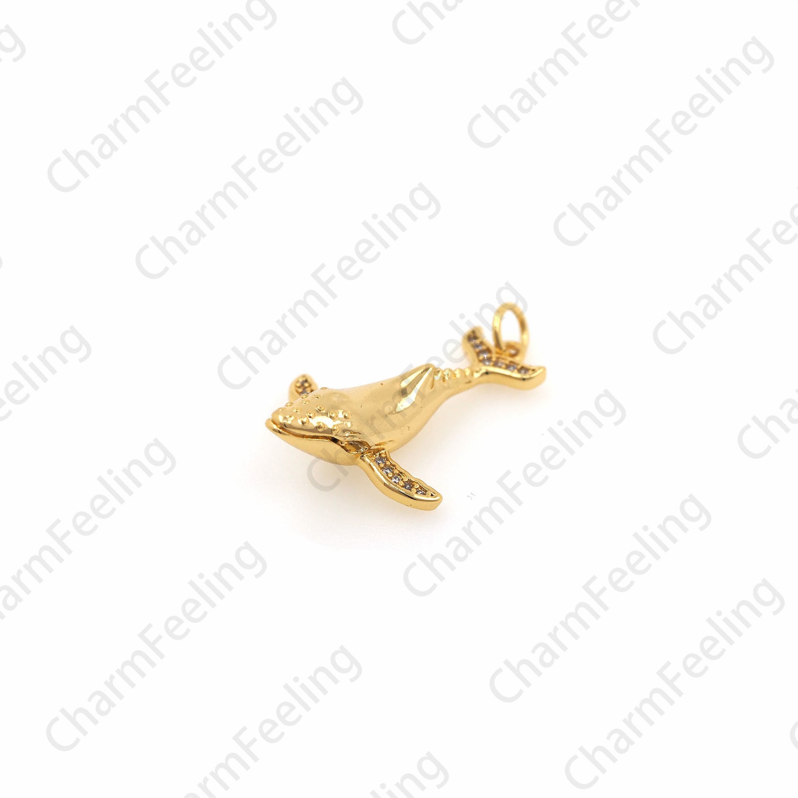 Metal Whale Pendant Whale Charm CZ Whale Necklace Marine - Etsy