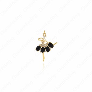 Dancing Figures, Micropavé CZ Dancing Charm, 18K Gold Filled Dancer ...