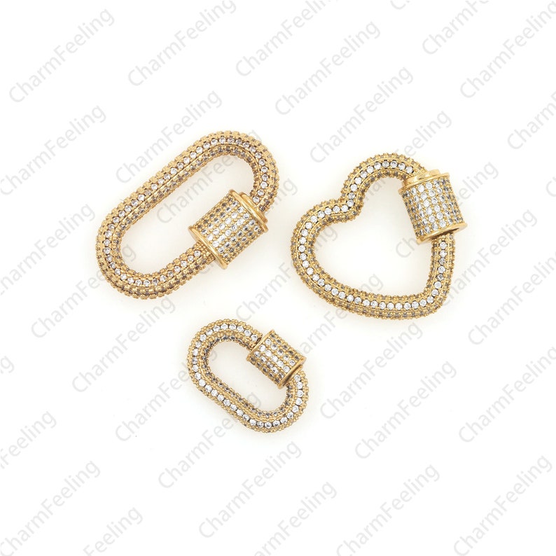 CZ Brass Carabiner Heart-shaped Buckle Oval Gold Buckle - Etsy