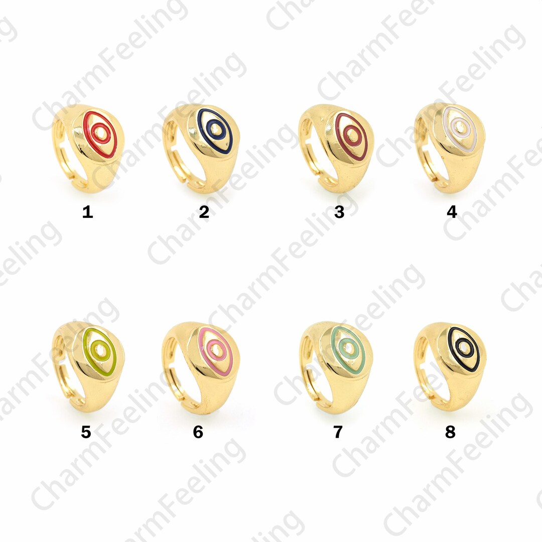 Enamel Magic Eye Ring, 18K Gold Filled Eye Ring,gold Open Ring,eye Ring ...