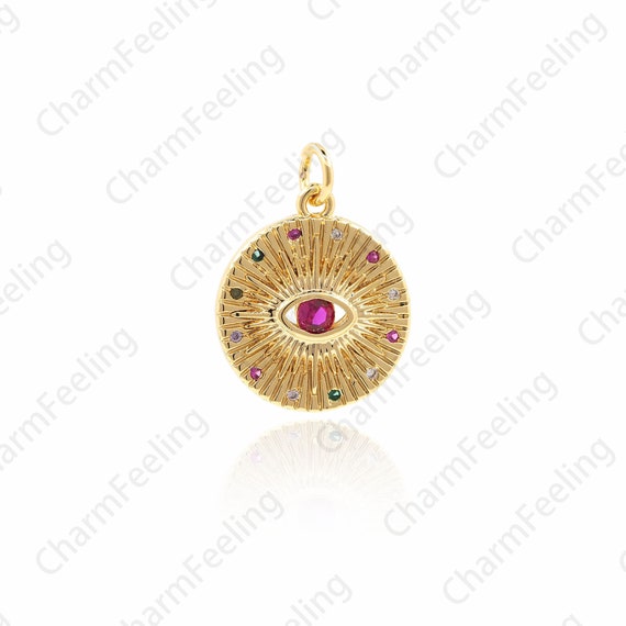 Eye Medal Eyes on Coin Necklaceeye Charm Eye Pendant DIY - Etsy