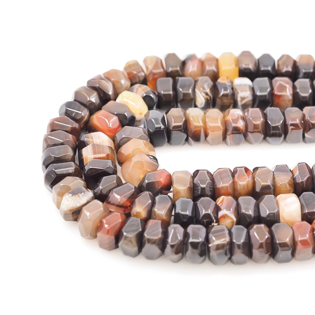Rectangular Gemstone Chains,black Natural Stone Rectangular Beads ...