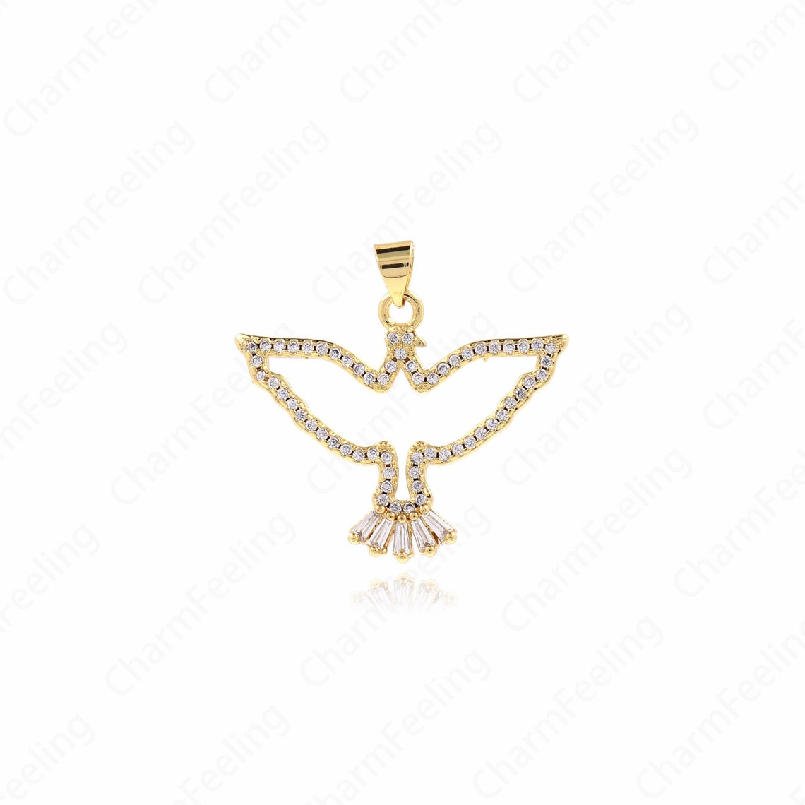 Bird Charm,animal Pendant, 18K Gold Filled Bird Pendant, Hummingbird ...