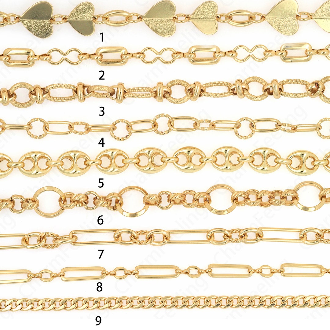 1 Meter, Unfinished Chain, Round Chain, Cable Chain,twist Chain, 18K ...