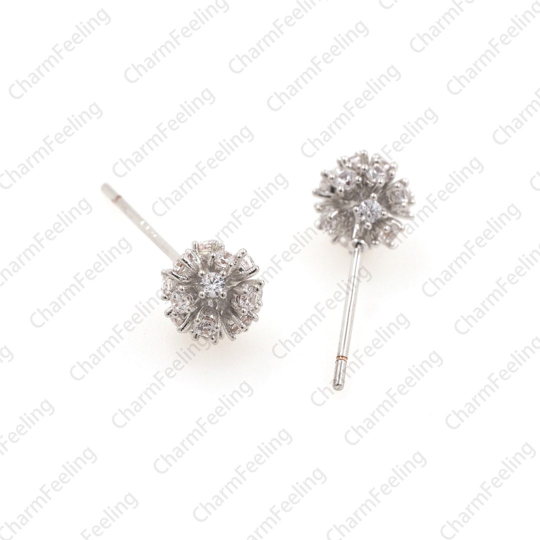 Round Studs, CZ Ball Studs, Cubic Zirconia Round Studs, Round Charms ...