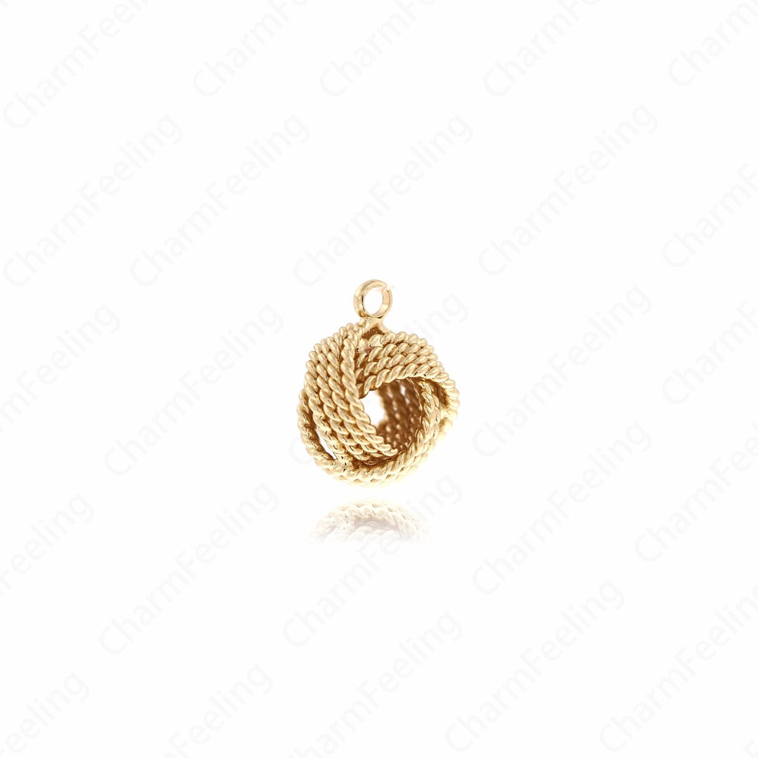 Rope Pendant, Fire Rope Charm, 18K Gold Filled Rope Charm,dainty ...