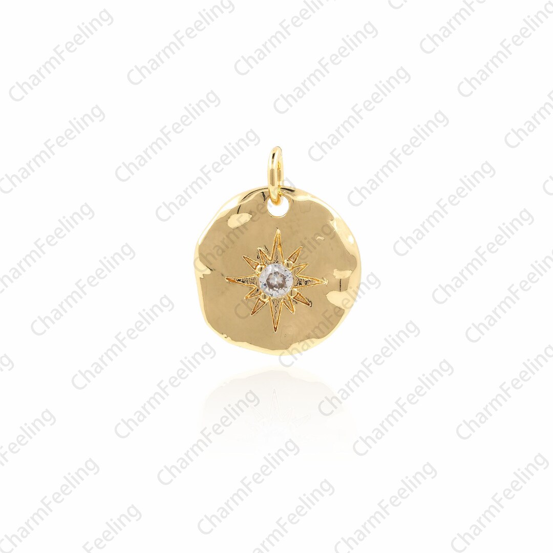 Round Sun Pendant, Disc Sun Pendant, Star Pendant, Star Jewelry, Used ...