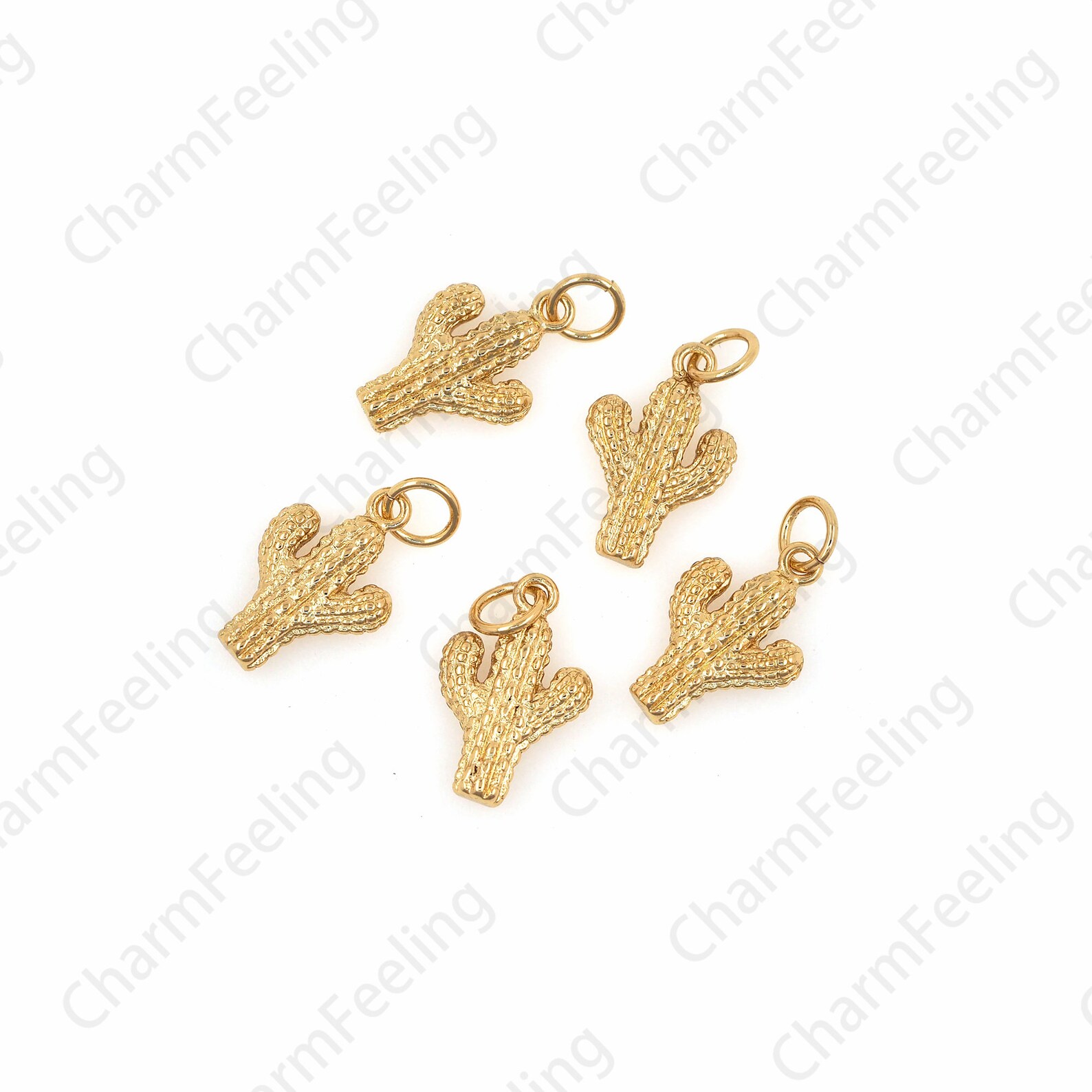 Gold Filled Cactus Pendant Plant Charm Desert Charm Cactus | Etsy