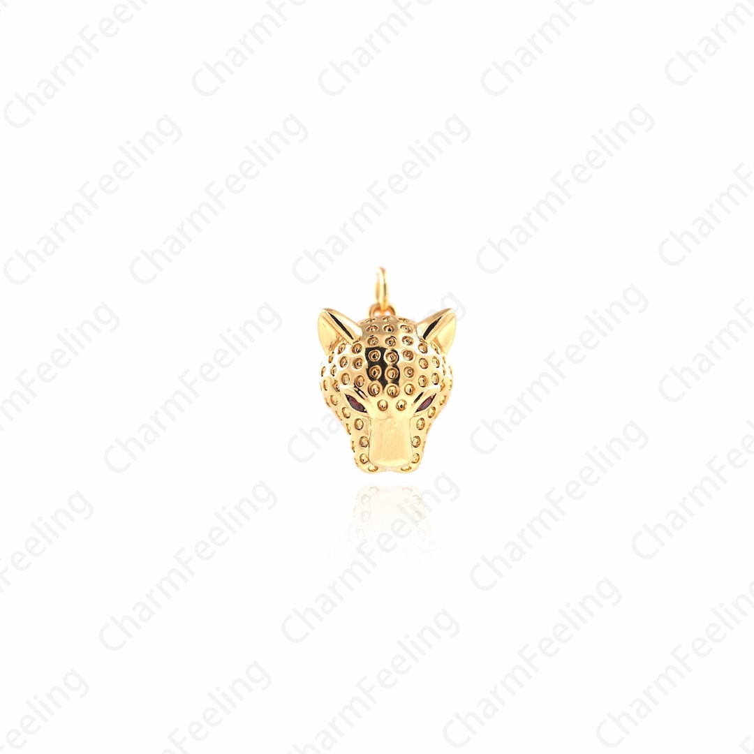 Leopard Pendant, 18K Gold Filled Leopard Head Necklace, Leopard Charm ...