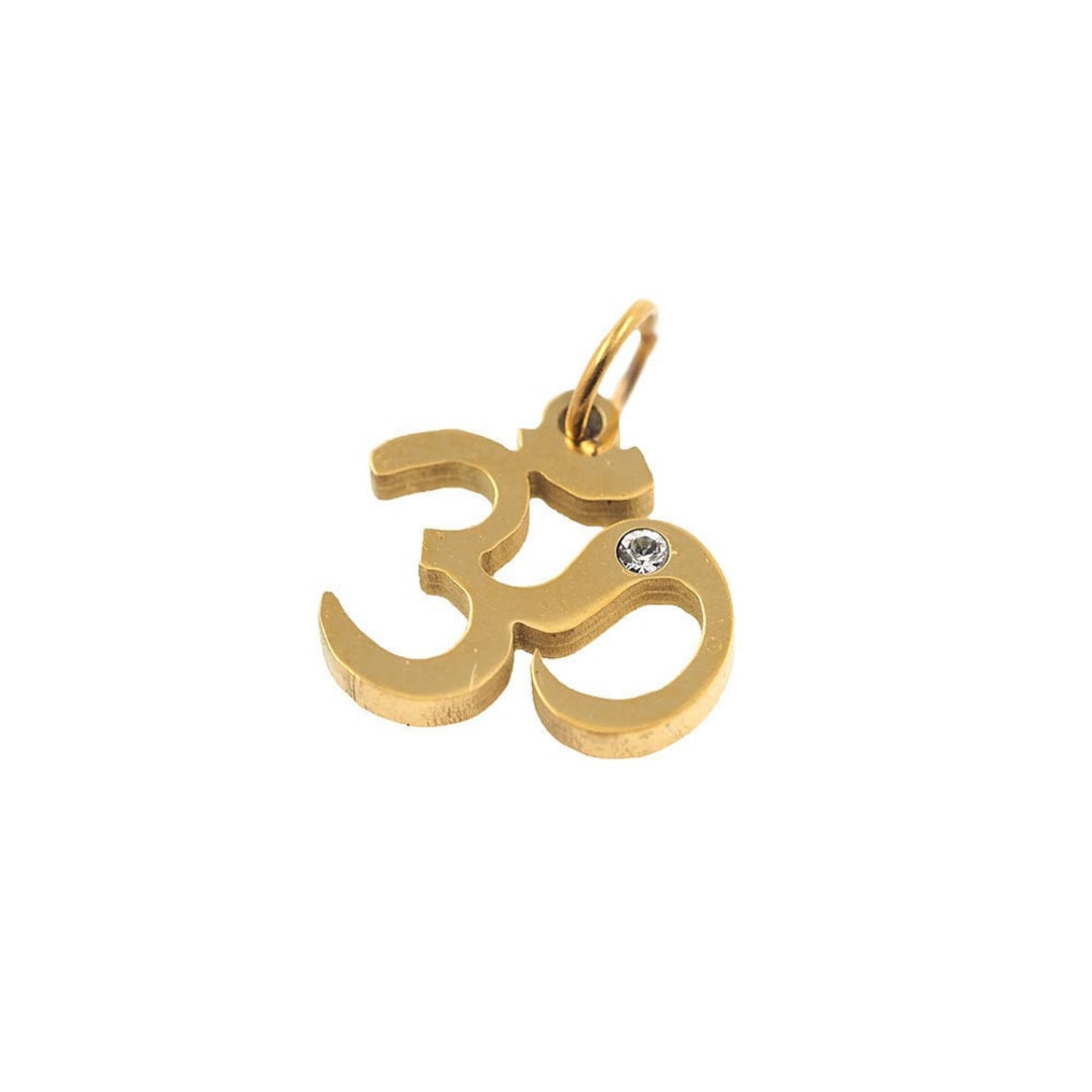 Gold Om Pendant ,om Symbol Necklace, Om Jewelry 15*12*1.5mm 1pcs - Etsy