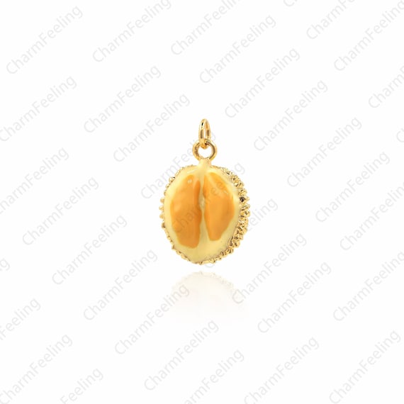 Durian Pendant Fruit Charm 18K Gold Filled Enamel Durian - Etsy