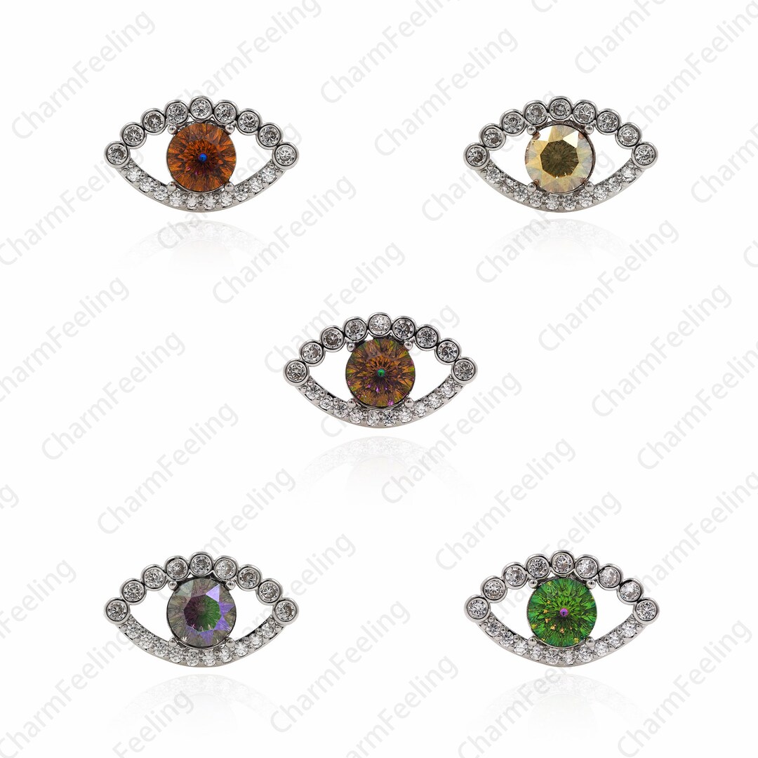 18K Gold Filled Eye Connector, Eye Charm,eye Connector, Necklace ...