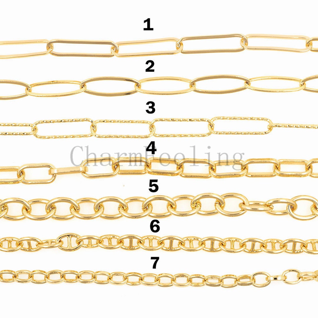 Geometric Raw Brass Chain,choose Length Feet Raw Brass Soldered Chain ...