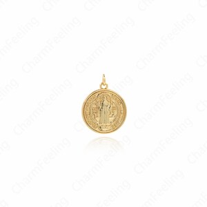 CSSML Benedictine Gold Medal Charm,18k Gold Filled Saint Benedict Cross ...