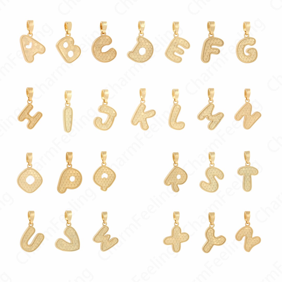 Dainty Text Charm,18k Gold Filled 26 Letter Pendant,letter Necklace,diy ...