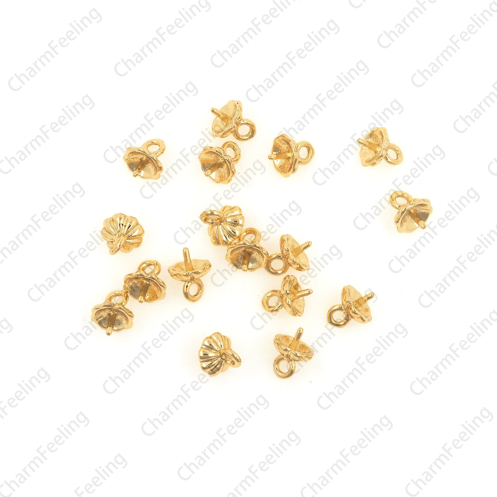 18K Gold-plated bail gold nail bail nail bail used for | Etsy