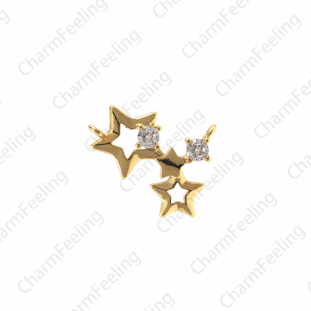 18K Gold Filled Star Pendant, Star Necklace, Micropavé CZ Polaris ...