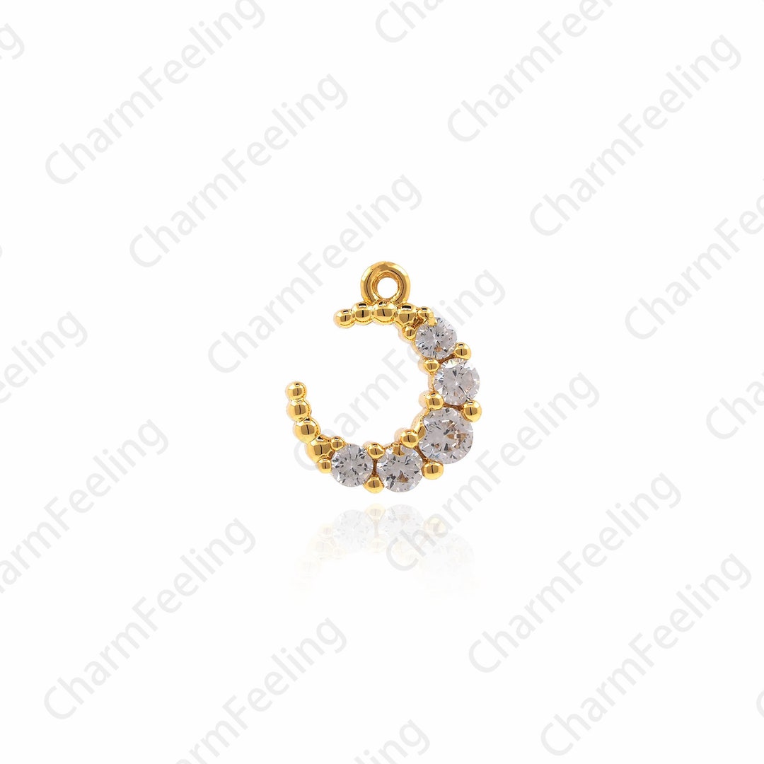 Simple Moon Necklace，half Moon Pendant，crescent Moon Charm 10*12mm 1pcs ...