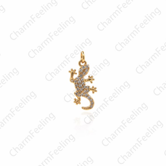 18K Gold Filled Gecko Necklace Gecko Pendant Animal Charm | Etsy