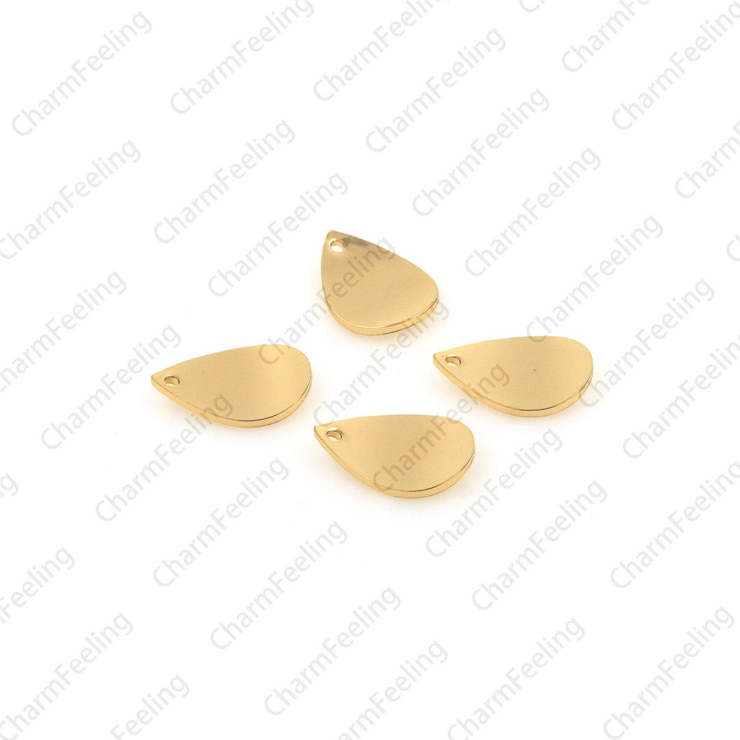 Gold Drop Shape Pendant,gold Teardrop Pendant,shiny Gold Drop Charms ...
