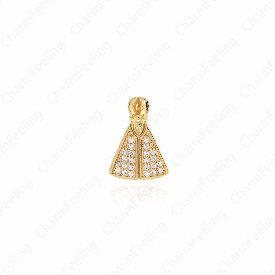 Gold Pope Pendant, 18K Gold Filled Religious Charm,micropavé CZ Pope ...