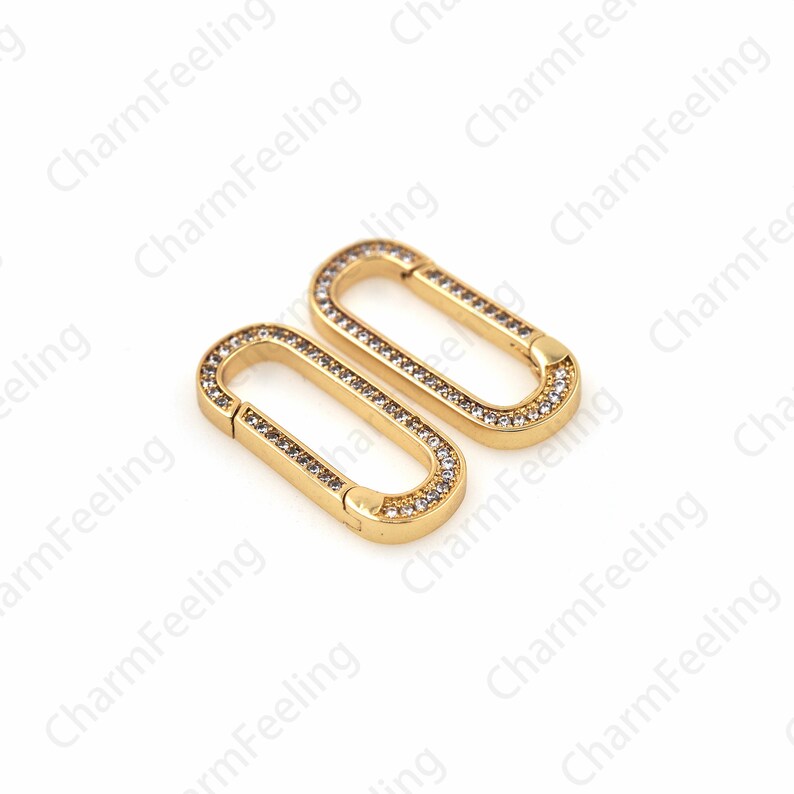 18K Gold Filled Shape Spring Buckle Micro-pave Gold Spring - Etsy