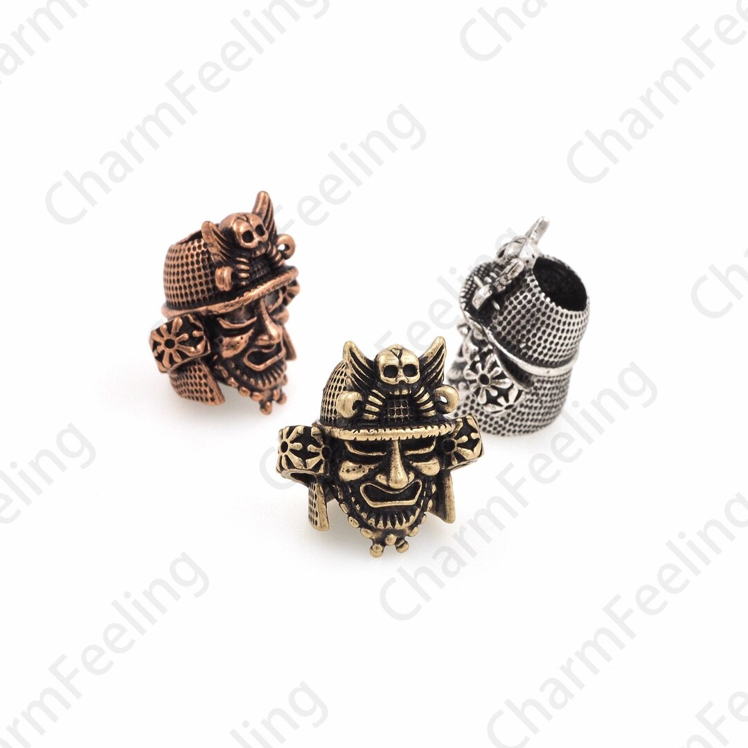 Antique Samurai Head Paracord Beads, Japanese Vintage Beads, Vintage ...