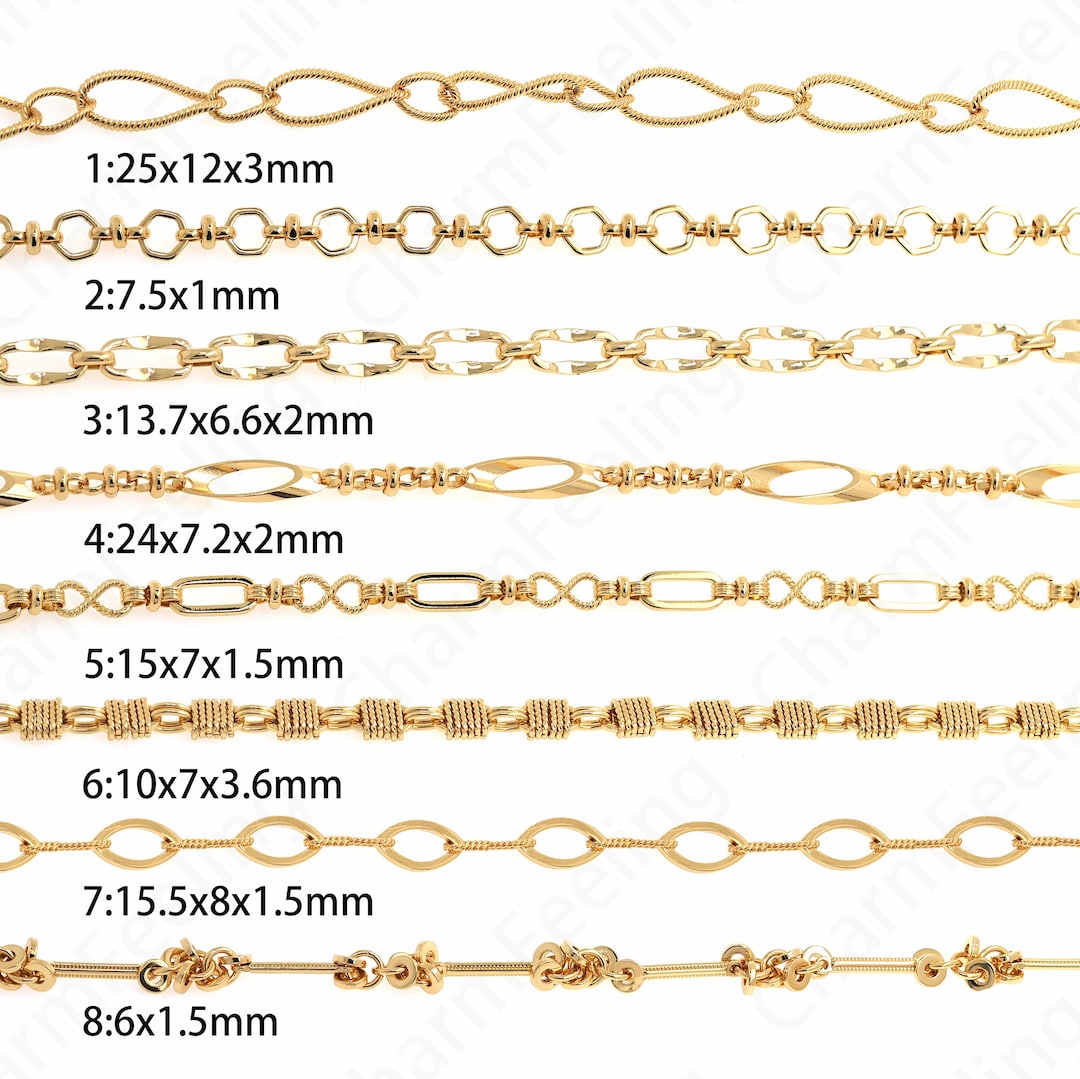 Welded Chain, 18K Gold Filled Oval Chain, Round Chain, Multi Style ...