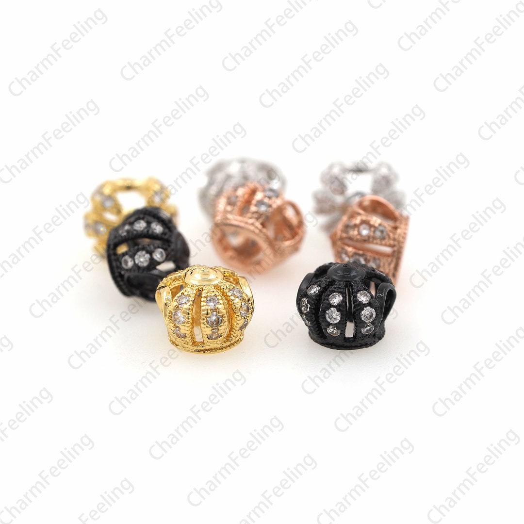 CZ Mini King Crown Charms,dainty Charm,shiny Gold Charms,chess Charms ...