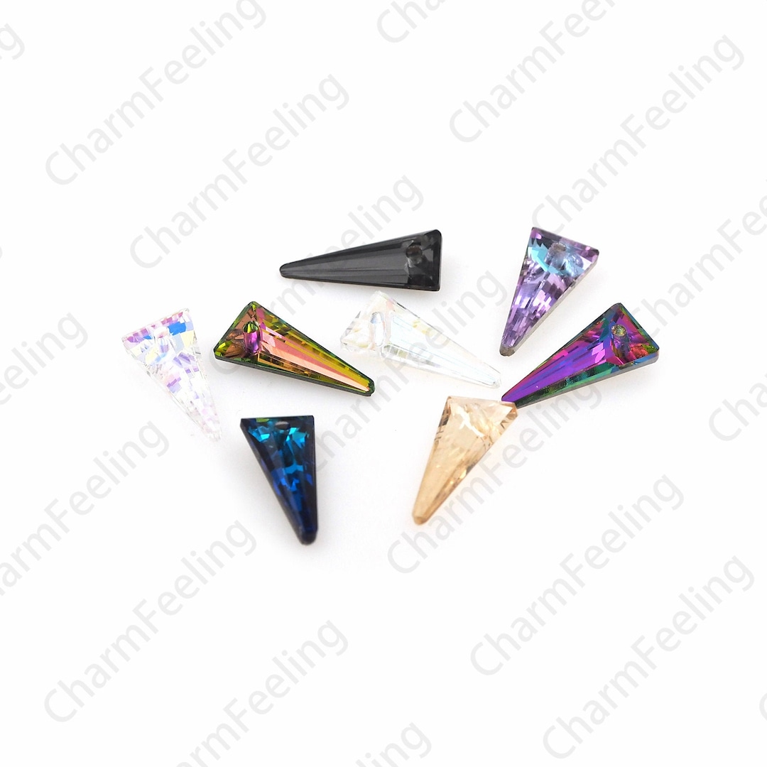 288pcs Crystal Spiked Pendants, Triangle Crystal AB Necklace, Spiked ...