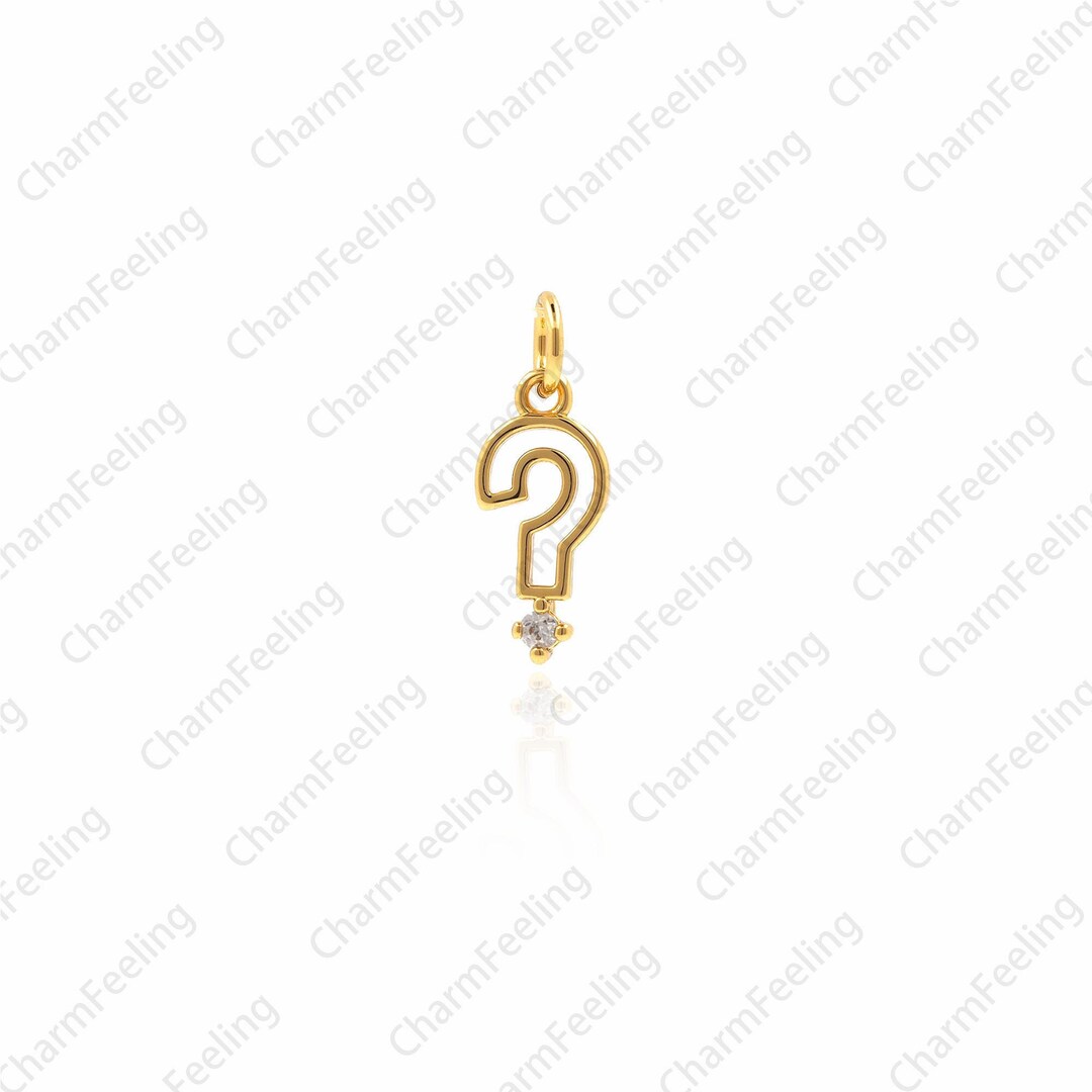 CZ Micro Pave Question Mark Pendant，cz Gold Charms，bracelet Charm ...