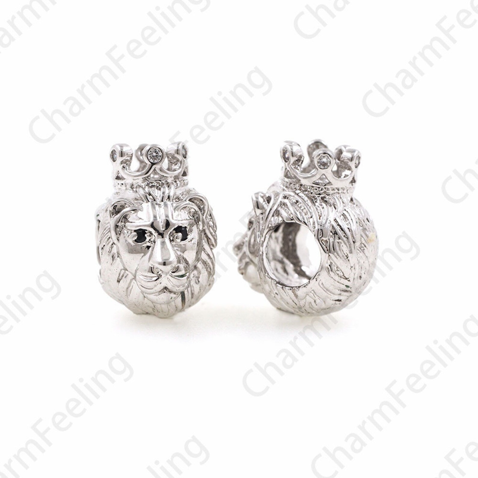 Lion Head Spacer Beads Animal Charm Lion King Spacer Beads | Etsy