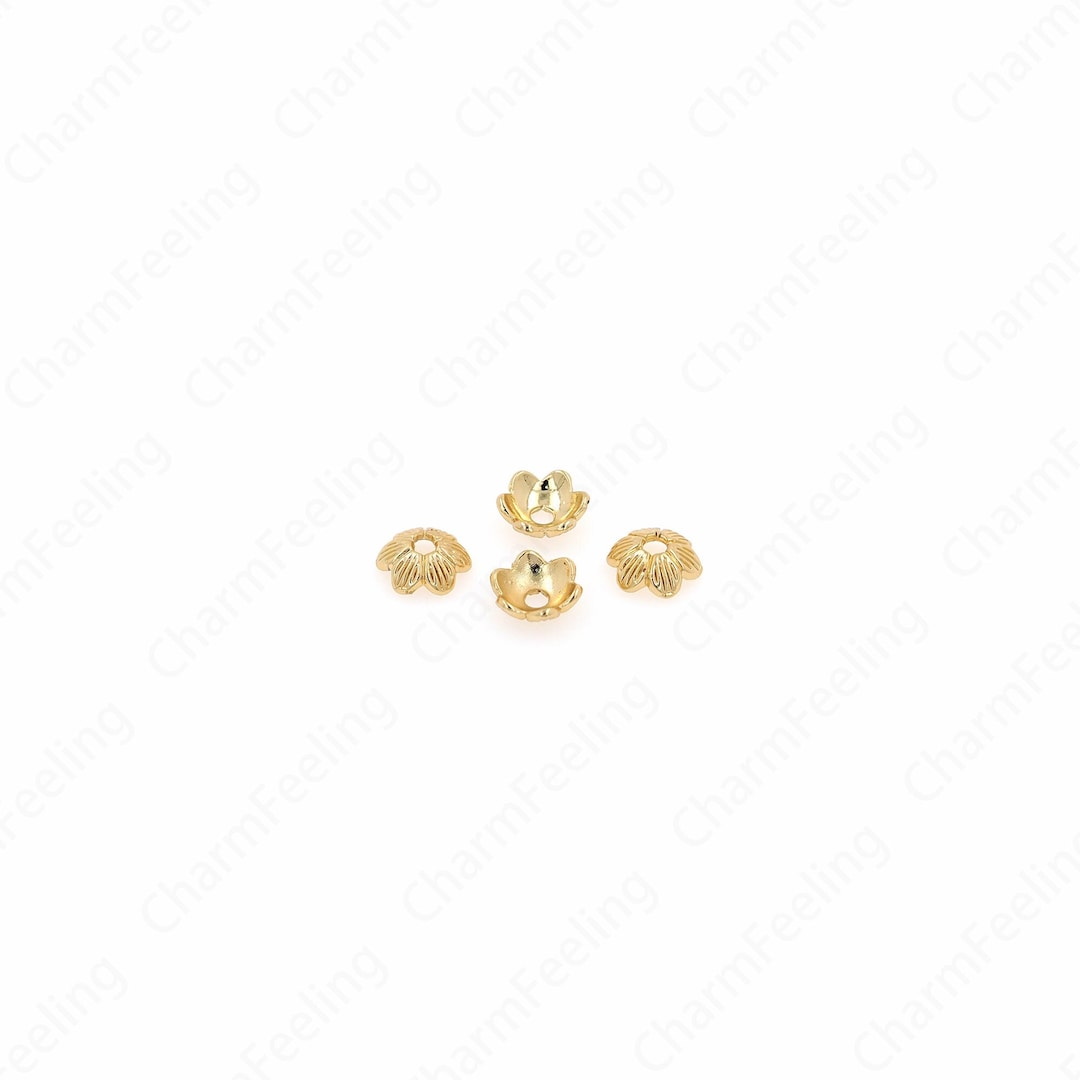 10 Pcs Pearl Caps,brass Caps, Spacer Jewelry, Alloy Bead Caps,flower ...