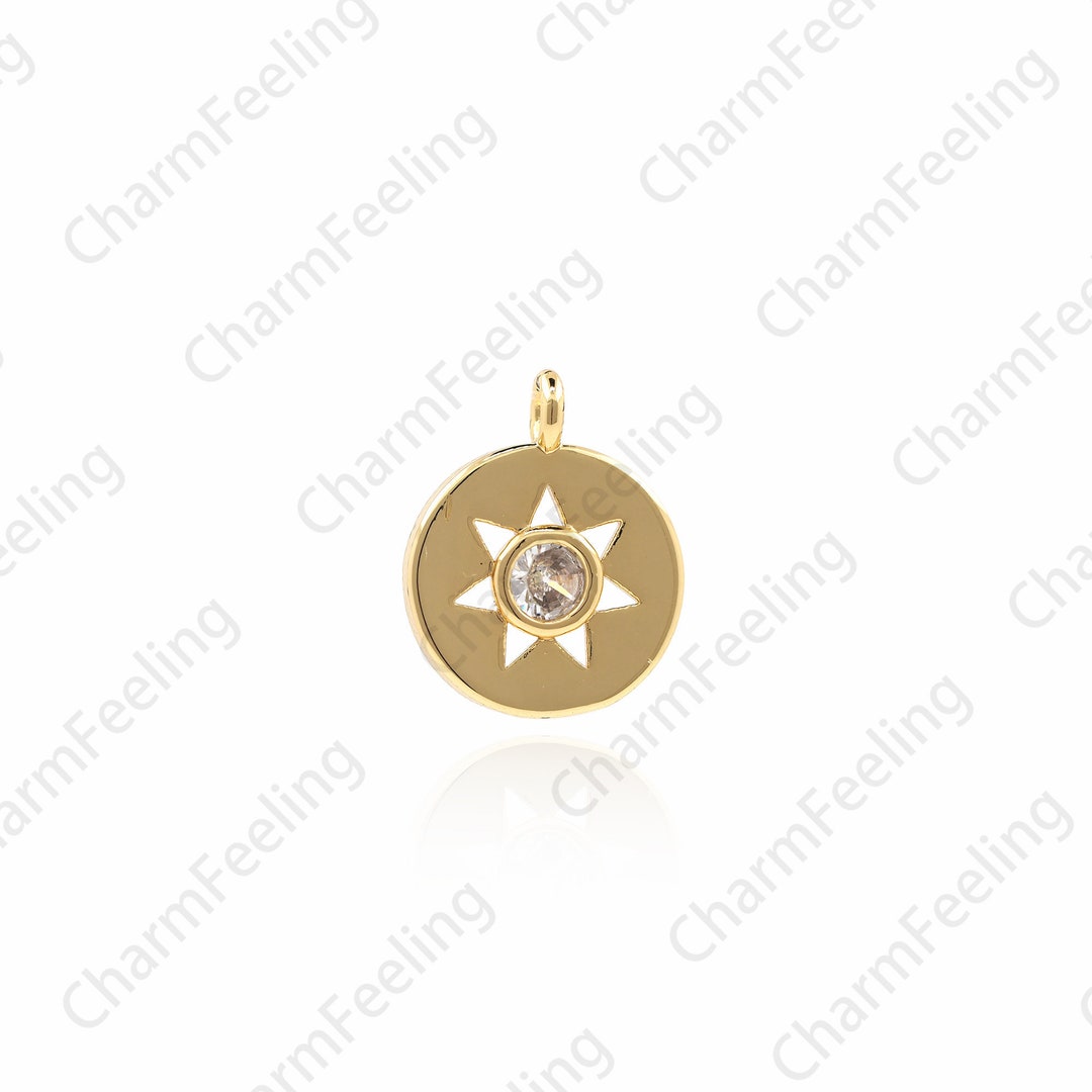 Filled Gold Mini Star Medallion Pendant, Star Charm, Medallion Charm ...